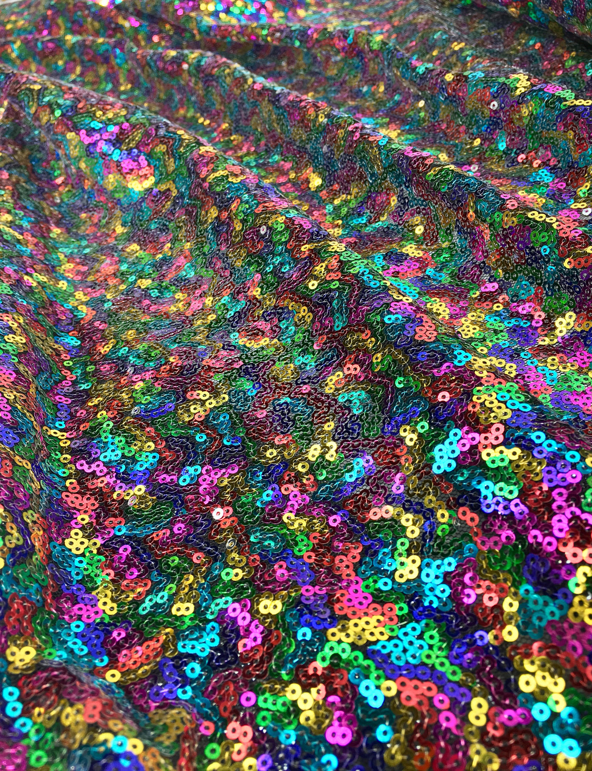 3mm Mini Sequins Fabric Stretch Material Sparkling Paillettes - 130cm ...