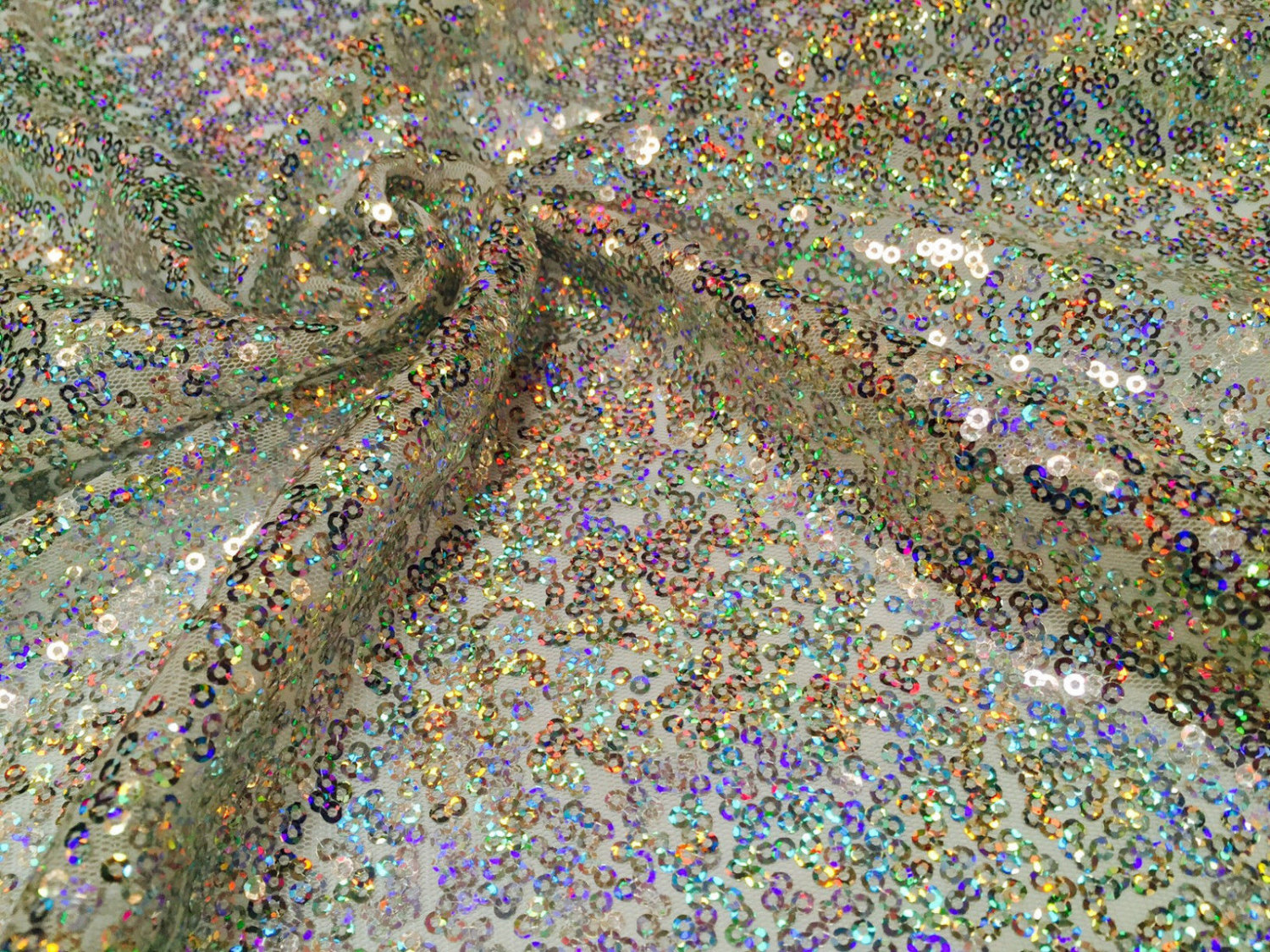 3mm Mini Sequins Fabric Material - 1 way stretch - 130cm or 51" wide ...