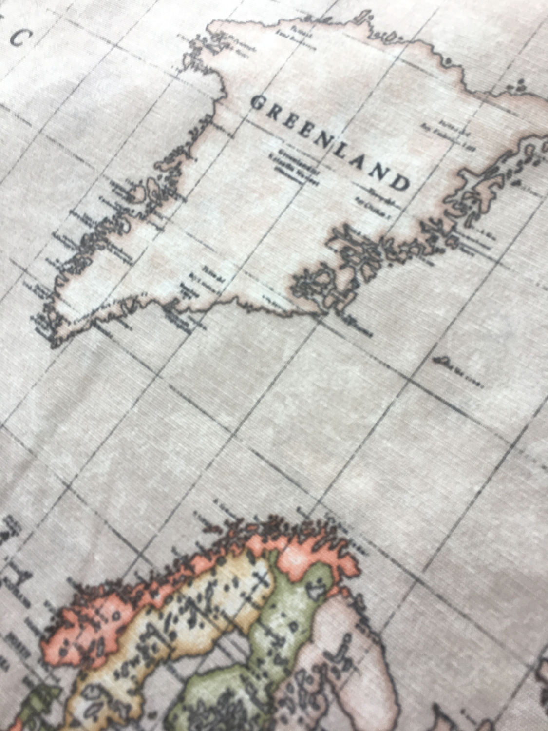 BEIGE WORLD MAP 3 Designer Curtain Upholstery cotton fabric material ...