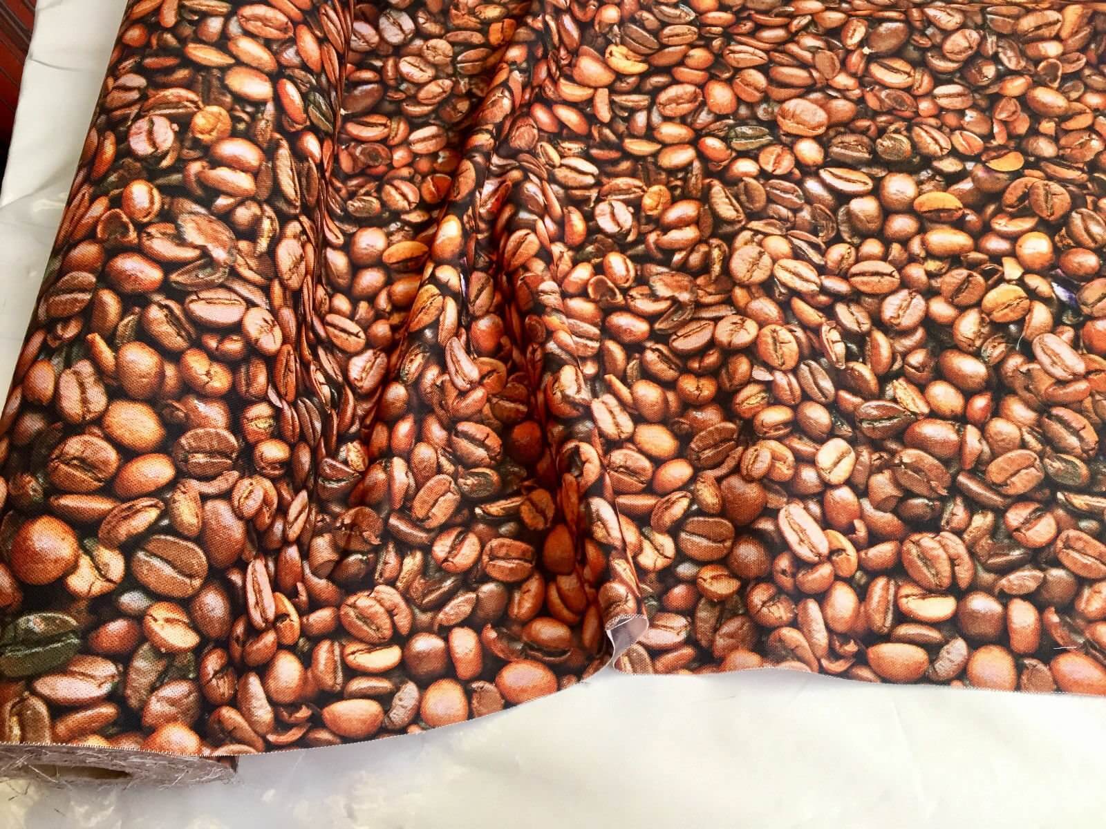 COFFEE BEANS Bean Cafe Cotton Fabric - Curtain Upholstery Craft ...