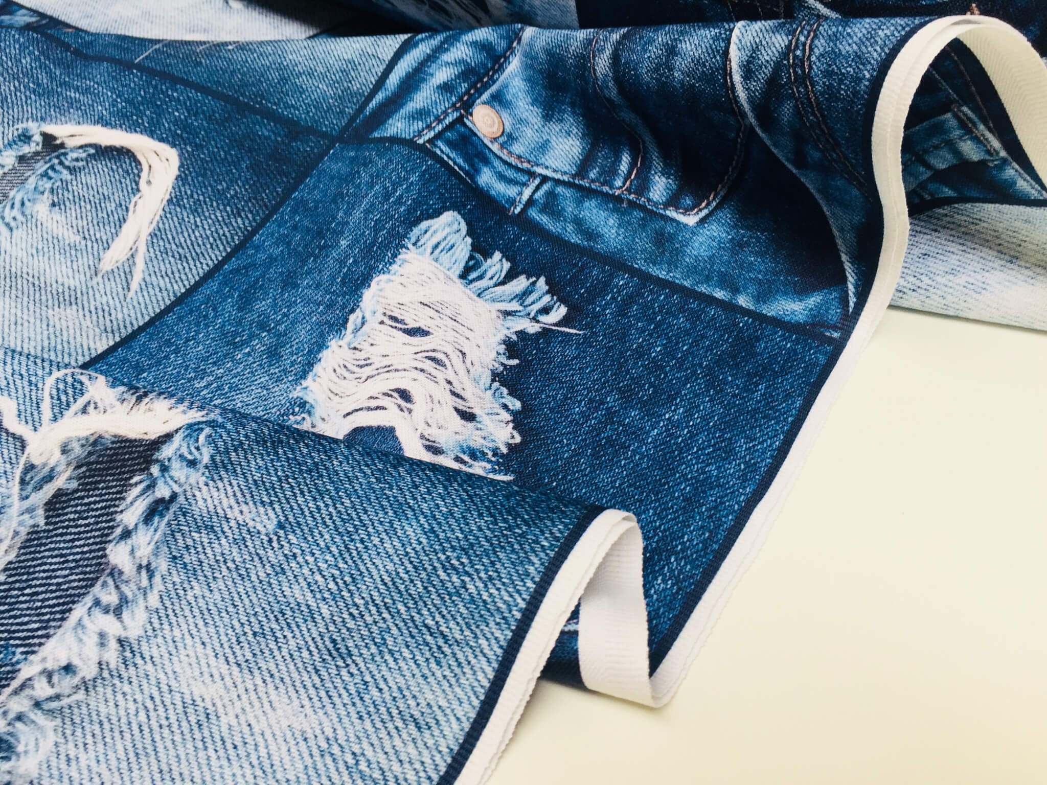 DIGI DENIM JEANS Effect Fabric for Furnishing, Curtains - Blue Denim ...