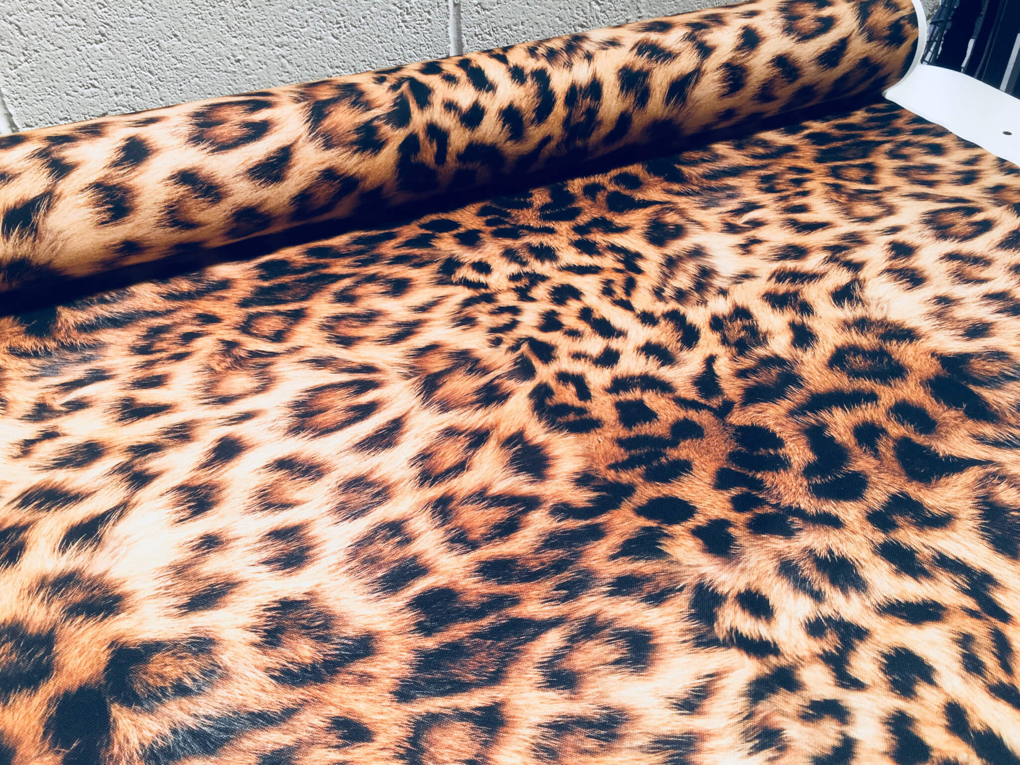 DIGI Leopard Fur Print Cotton Fabric for Curtains Upholstery / panther ...