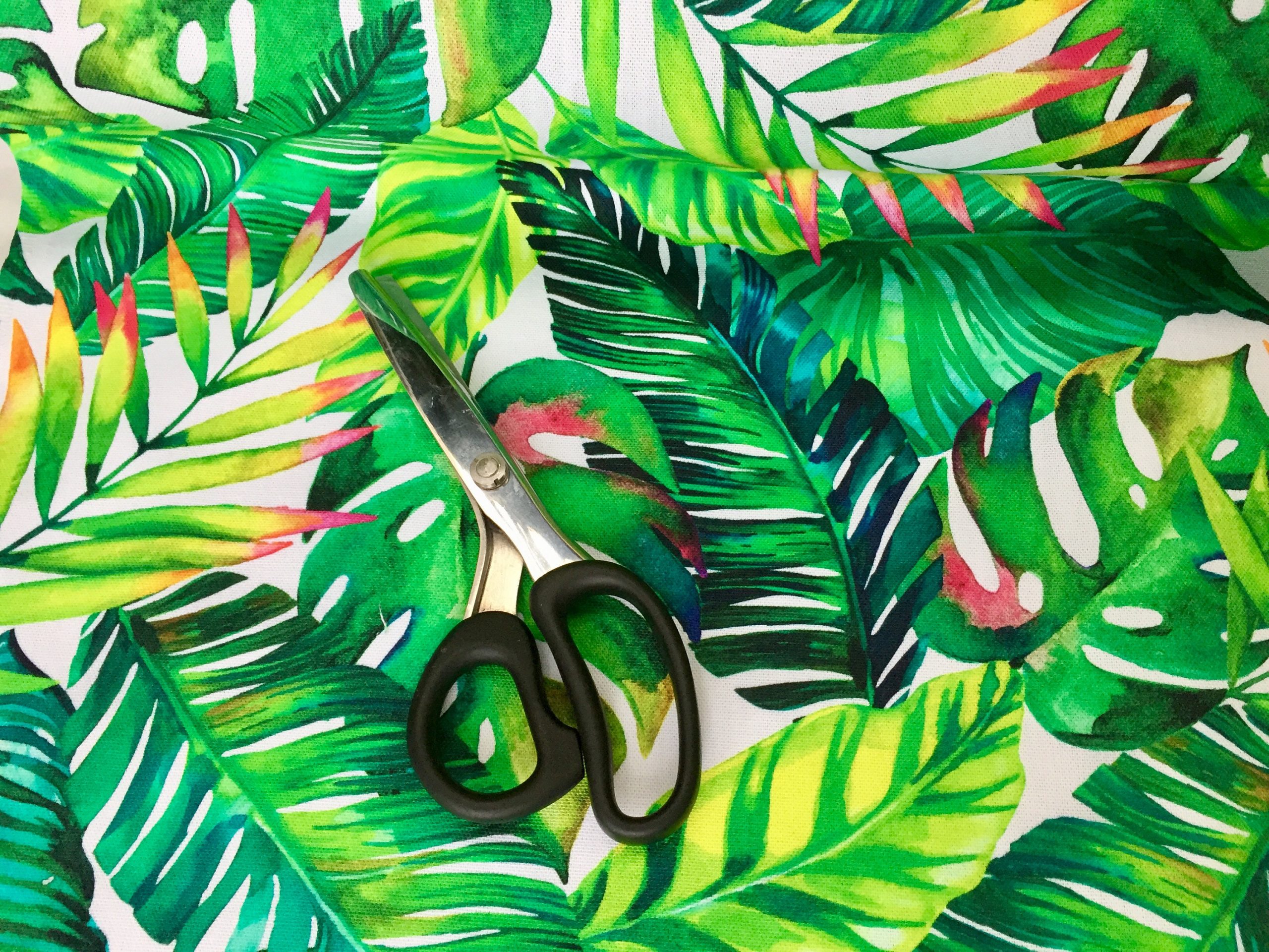 Banana Tropical Palm Leaves Botanical Green Leaf Print Cotton Fabric ...