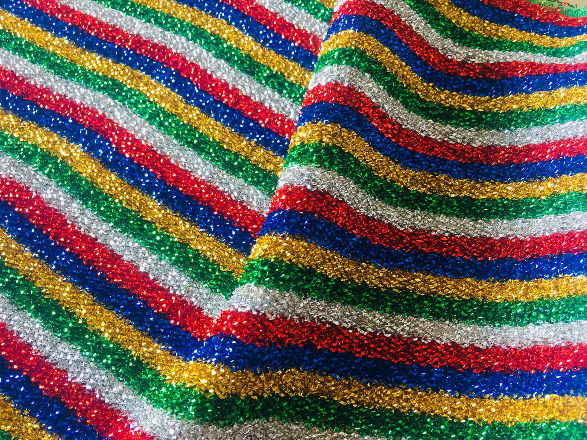 Sparkling Tinsel Lurex Fabric Stretch Metallic Glitter Lametta Shimmer ...