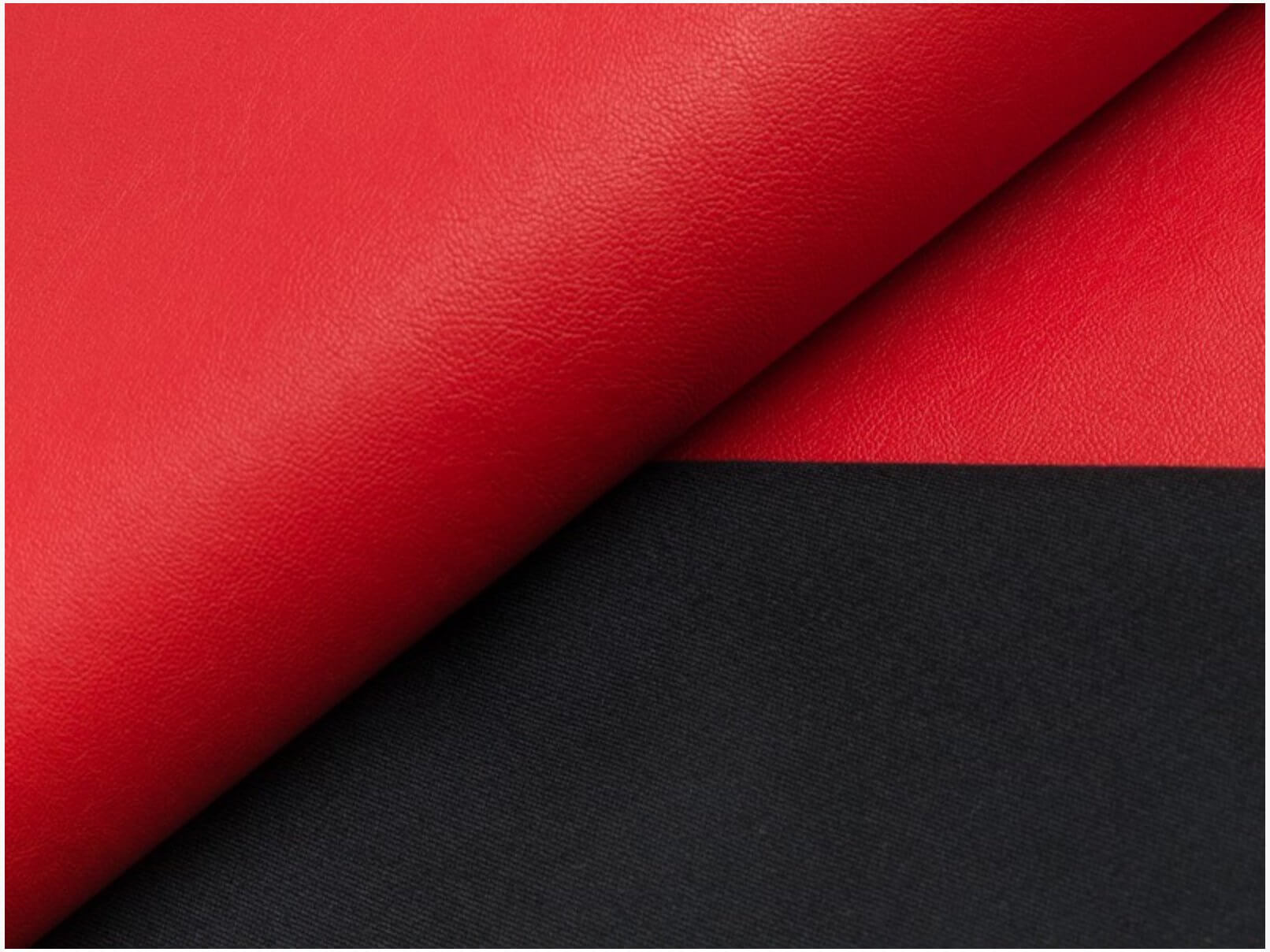 RED Soft Faux Leather Viscose Back Fabric Imitation PU Leather Material ...