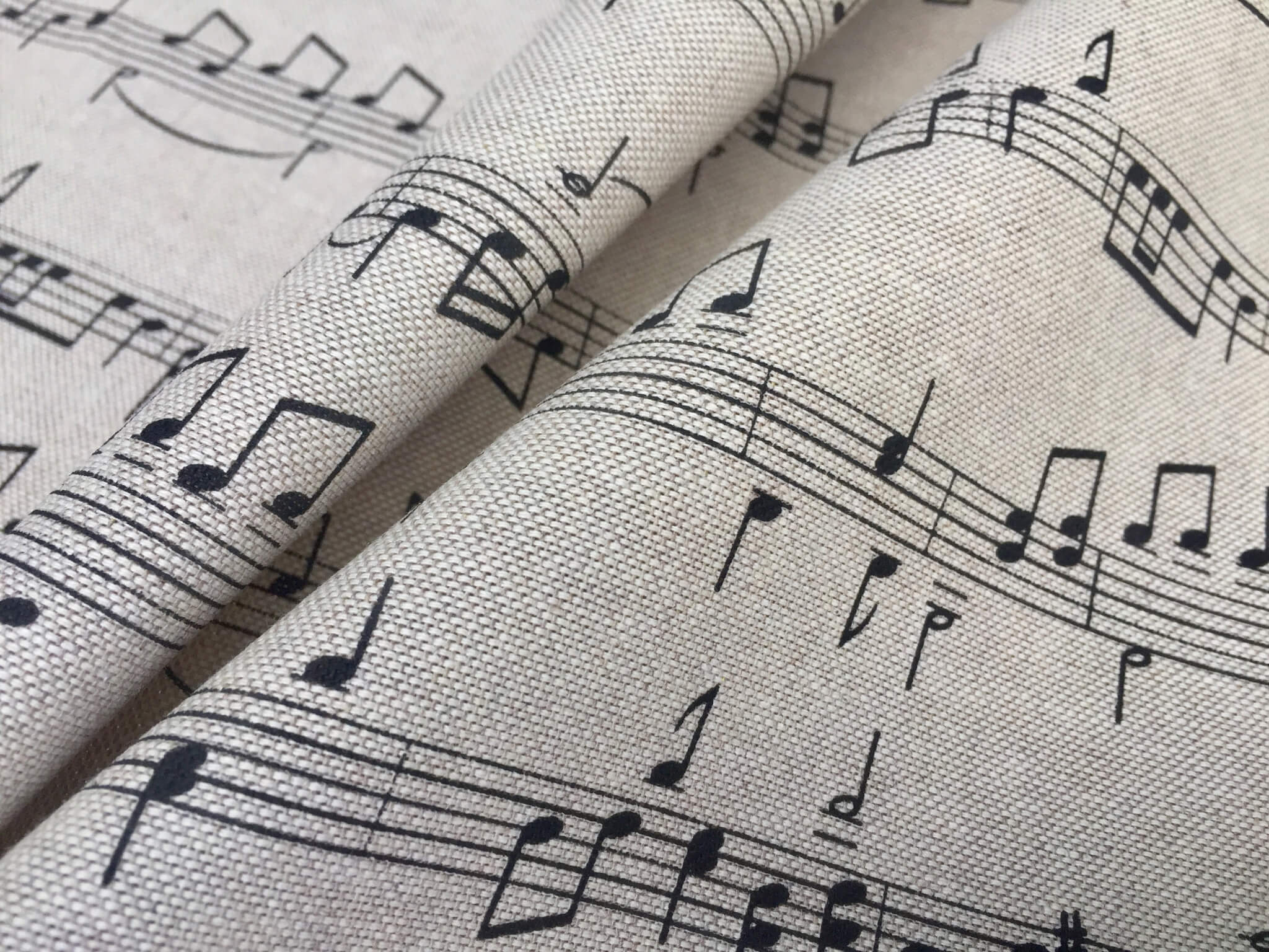 Small Musical Notes Cotton Fabric Music Note Print Material - Home ...