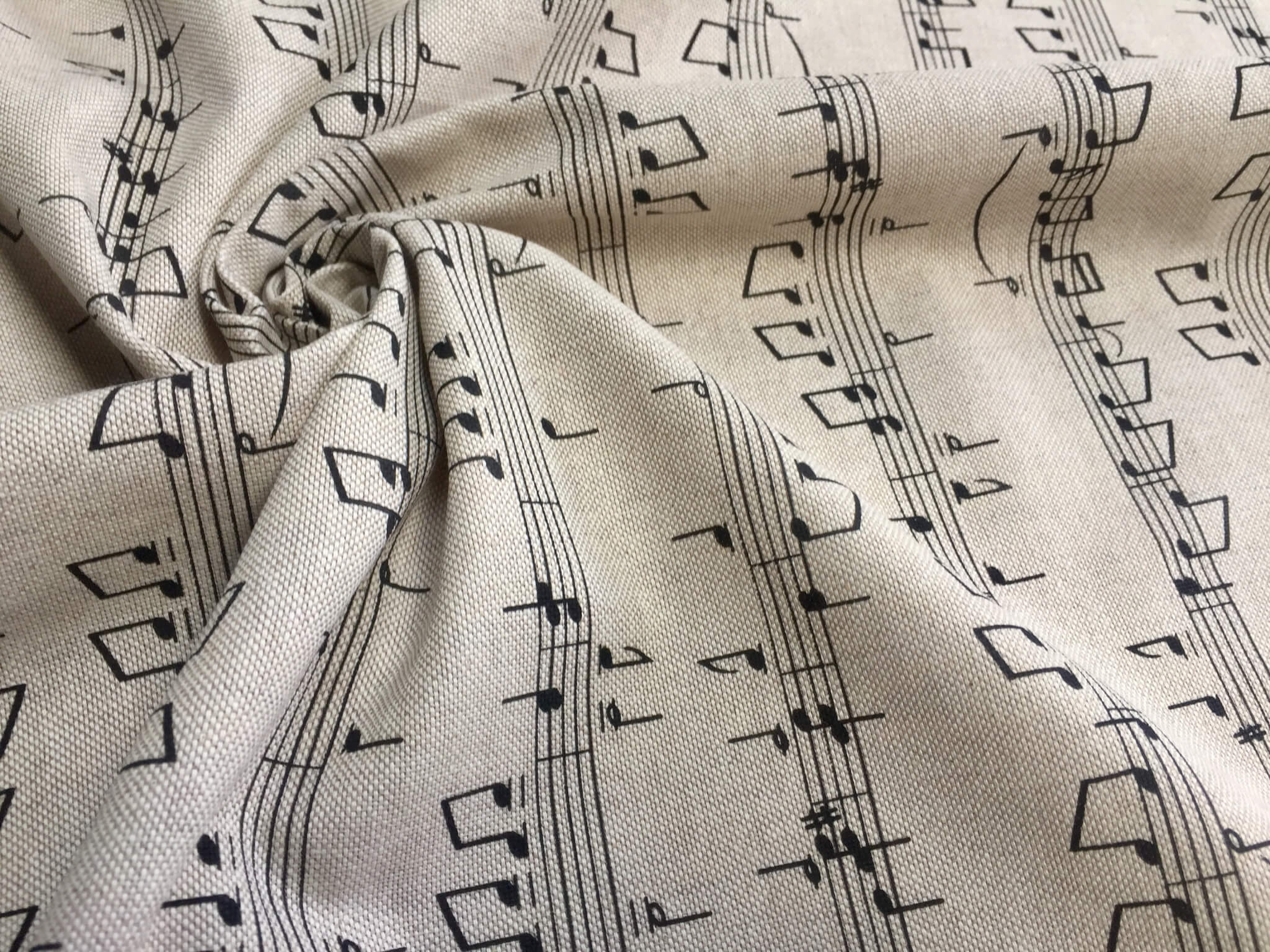 Small Musical Notes Cotton Fabric Music Note Print Material - Home ...