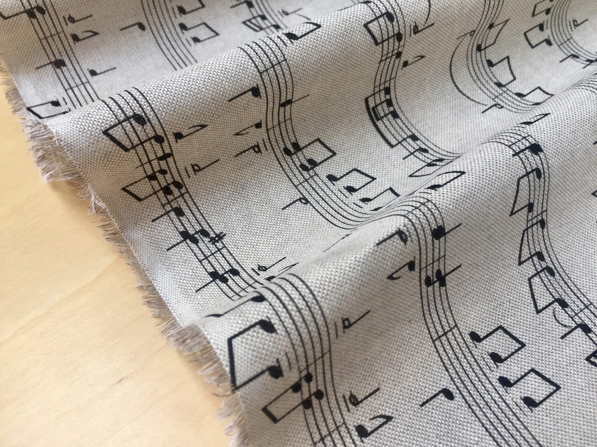 Small Musical Notes Cotton Fabric Music Note Print Material - Home ...