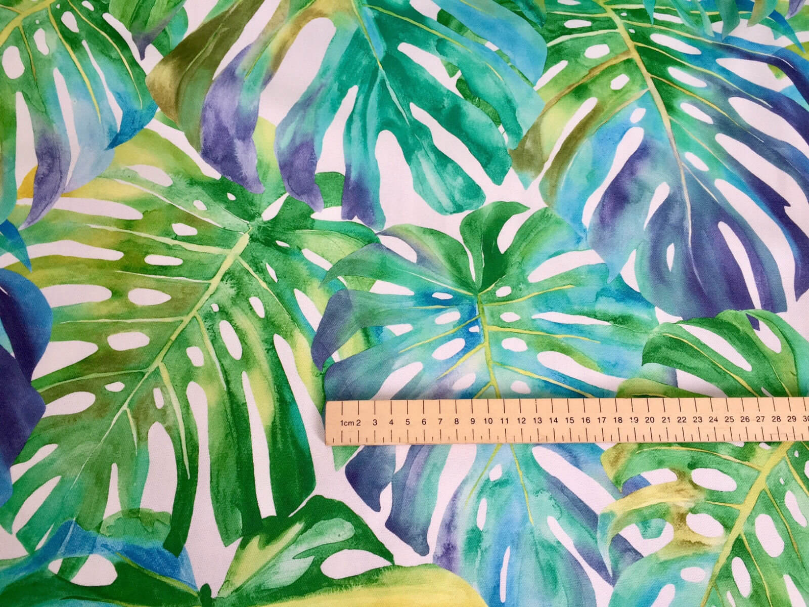 Tropical Palm Leaves Fabric Leaf Print Cotton Material Home Decor ...