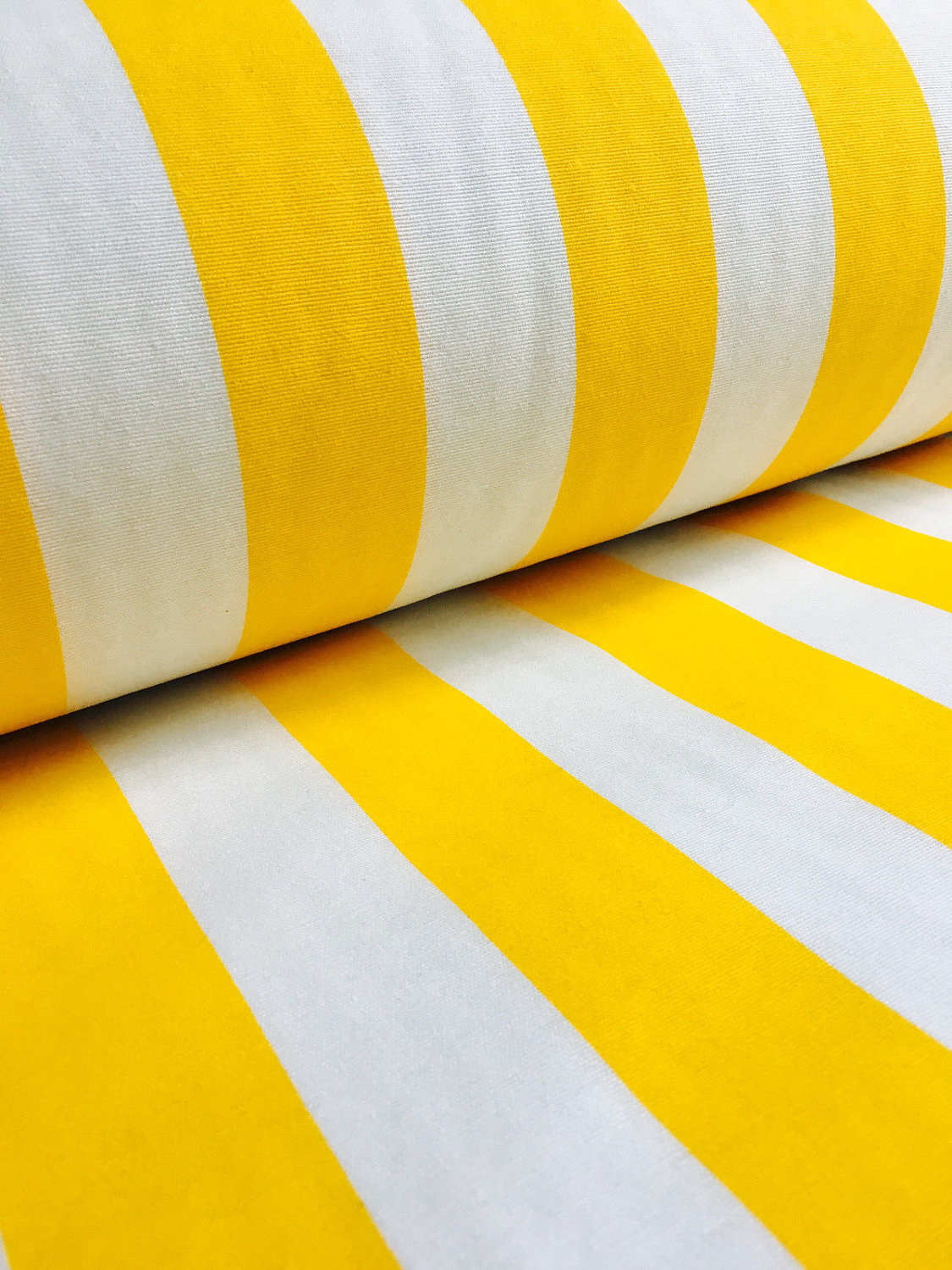 YELLOW & White Striped Fabric - Sofia Stripes Curtain Upholstery ...