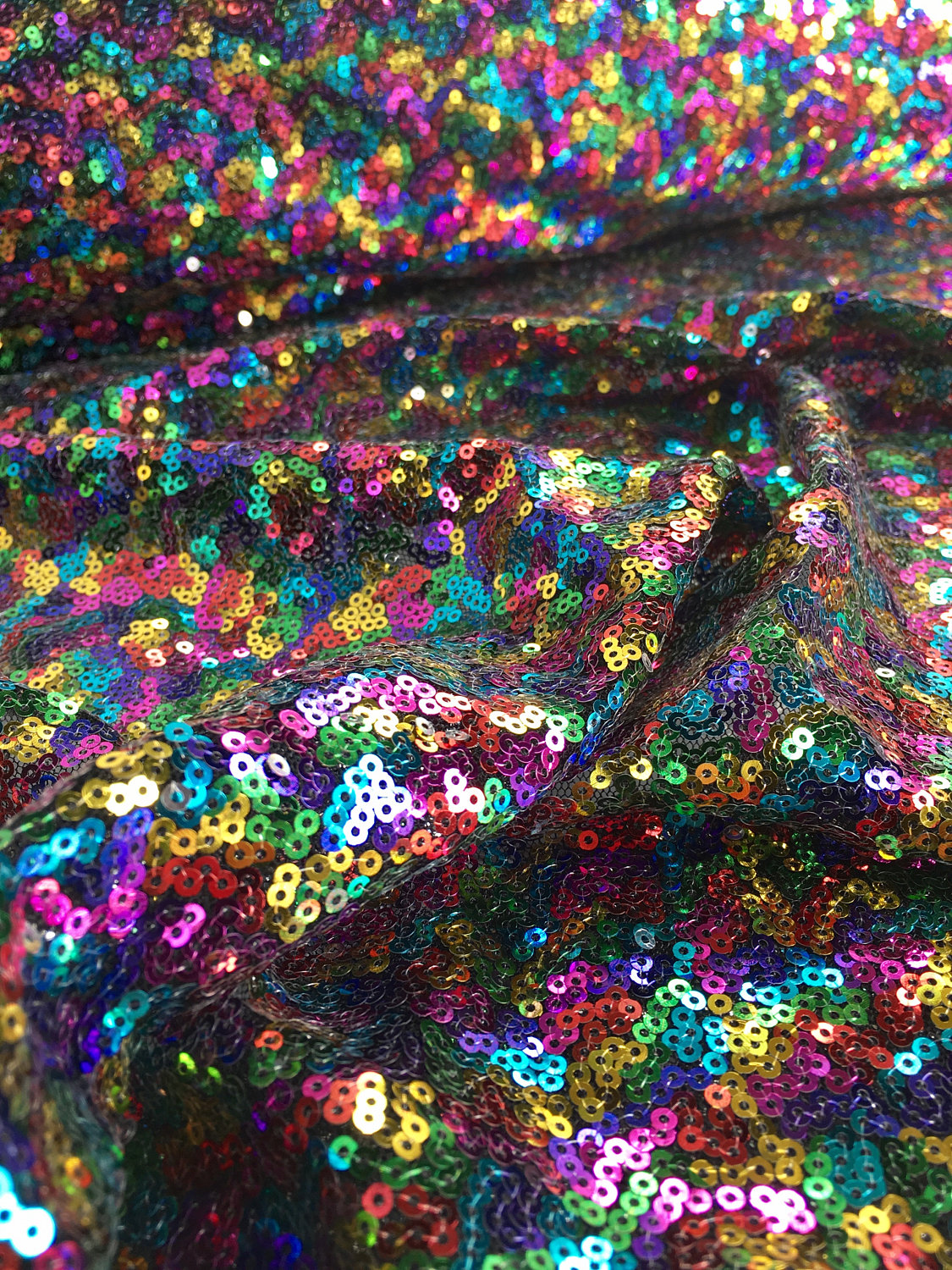 3mm Mini sequins Fabric material, 1 way stretch /130cm wide / SPARKLING ...