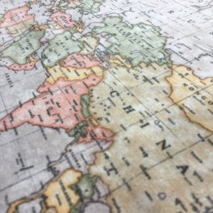 BEIGE WORLD MAP 3 Designer Curtain Upholstery cotton fabric material ...