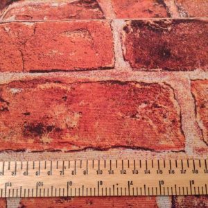 RED BRICK WALL Designer Curtain Upholstery cotton fabric material ...