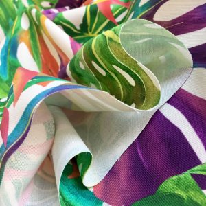 Tropical Palm Leaves Fabric Leaf Print Cotton Material Home Decor ...