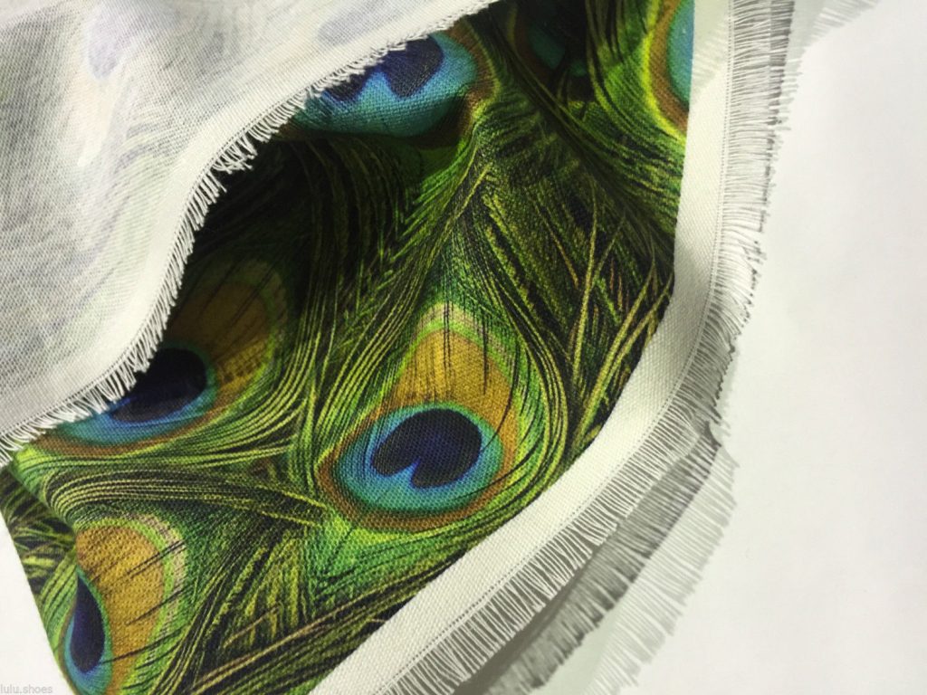 Peacock Feathers Digital Print Fabric Home Decor Upholstery Curtains ...