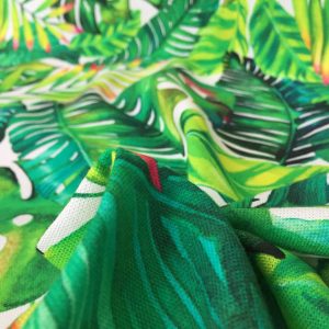 Banana Tropical Palm Leaves Botanical Green Leaf Print Cotton Fabric ...