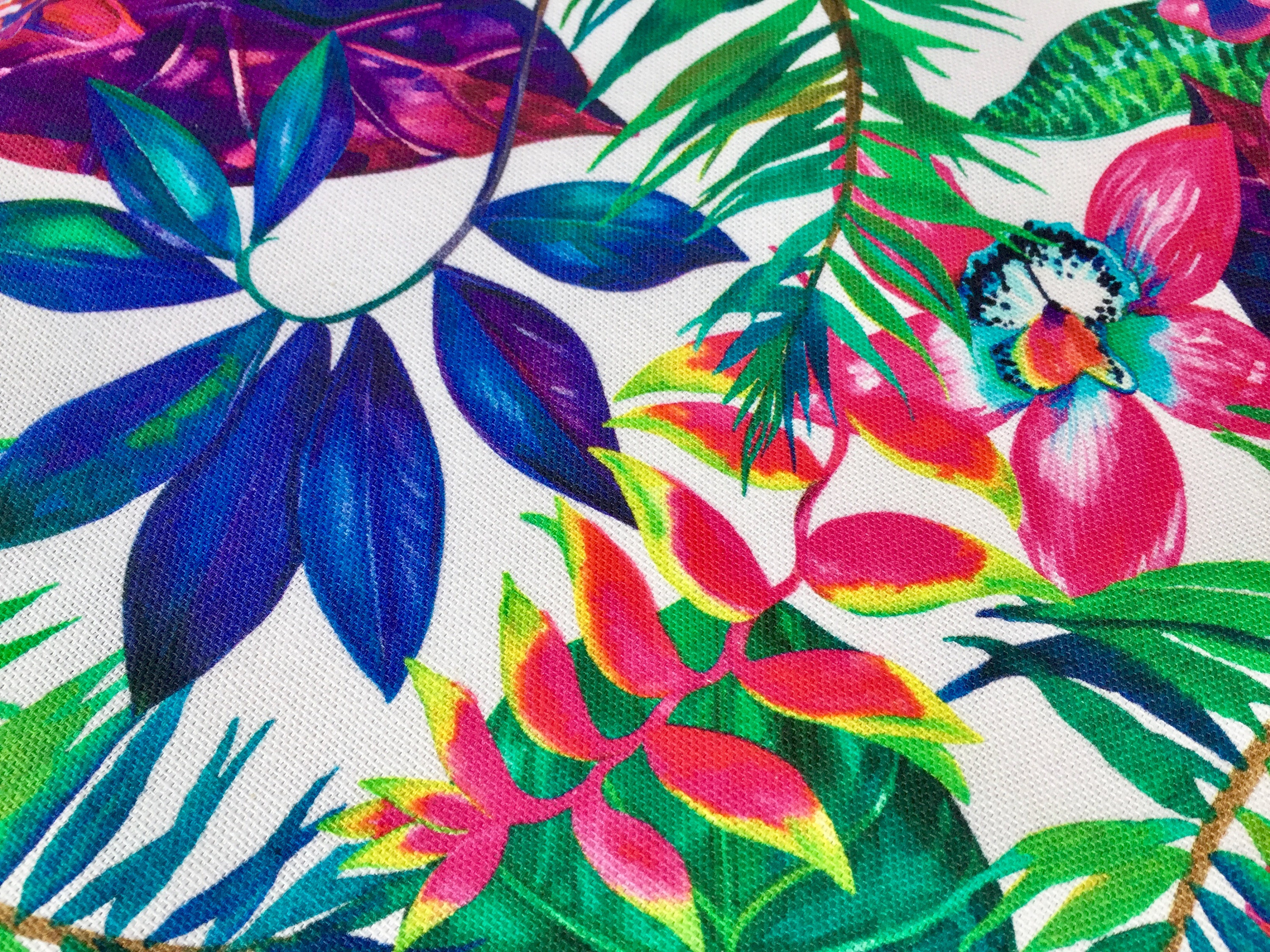 Tropical Flower Orchid Fabric Curtain Upholstery Cotton Material Digital Print Fabric 140cm 