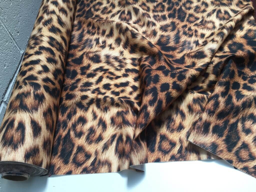 DIGI Leopard Fur Print Cotton Fabric for Curtains Upholstery / panther ...