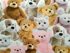 SALE - Sweet Teddy Bear Fabric Plush Toys Cats Bears Dogs - Stretch ...