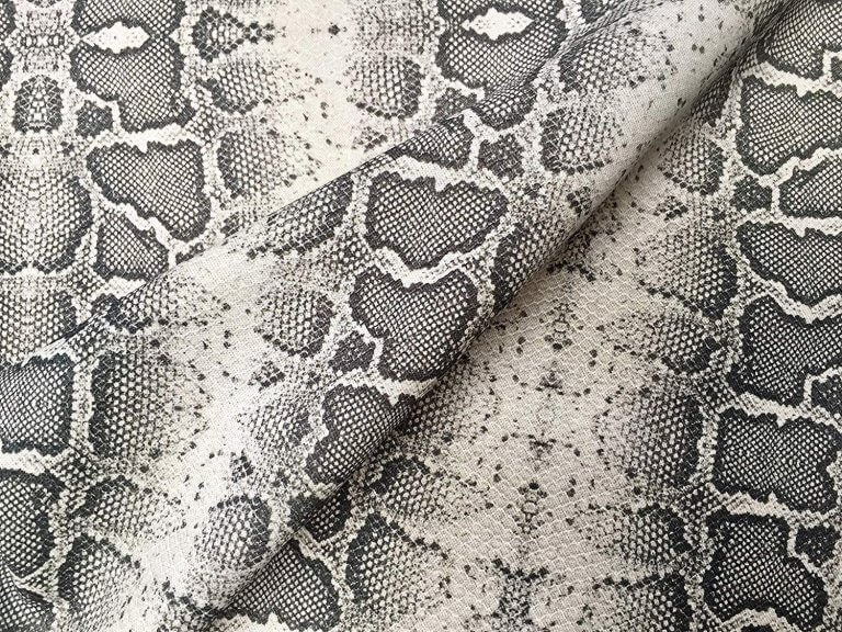 GREY Snake Skin Fabric Snakeskin Animal Print Cotton Material DIGITAL ...