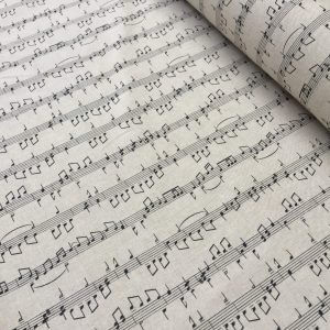 Small Musical Notes Cotton Fabric Music Note Print Material - Home ...