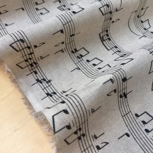 Small Musical Notes Cotton Fabric Music Note Print Material - Home ...