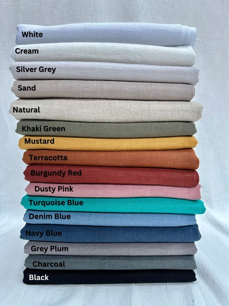 Stone Washed Pure Plain Linen Fabric Material - 100% Linens home decor ...