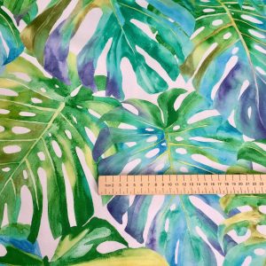 Tropical Palm Leaves Fabric Leaf Print Cotton Material Home Decor ...