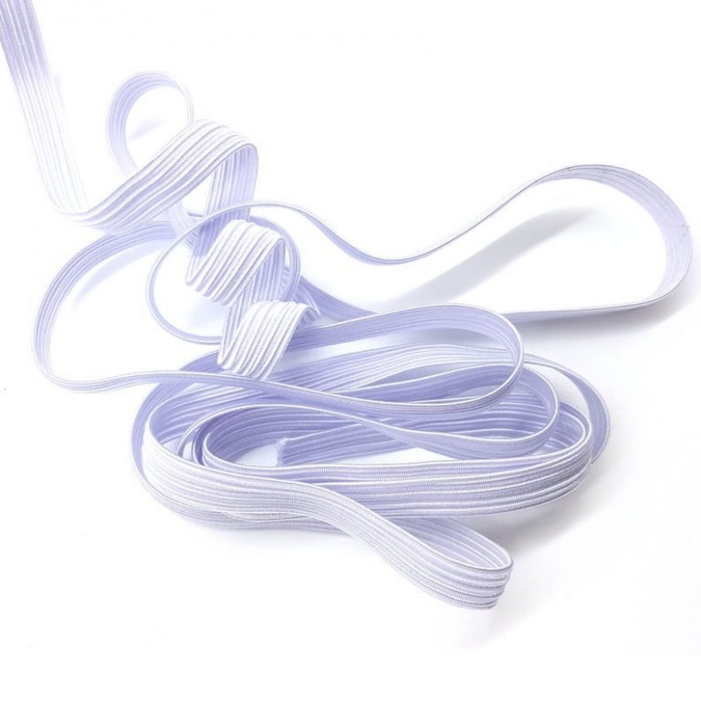 WHITE Flat Elastic 1/4" or 6mm Knitted Braided Strong Stretchy Band ...