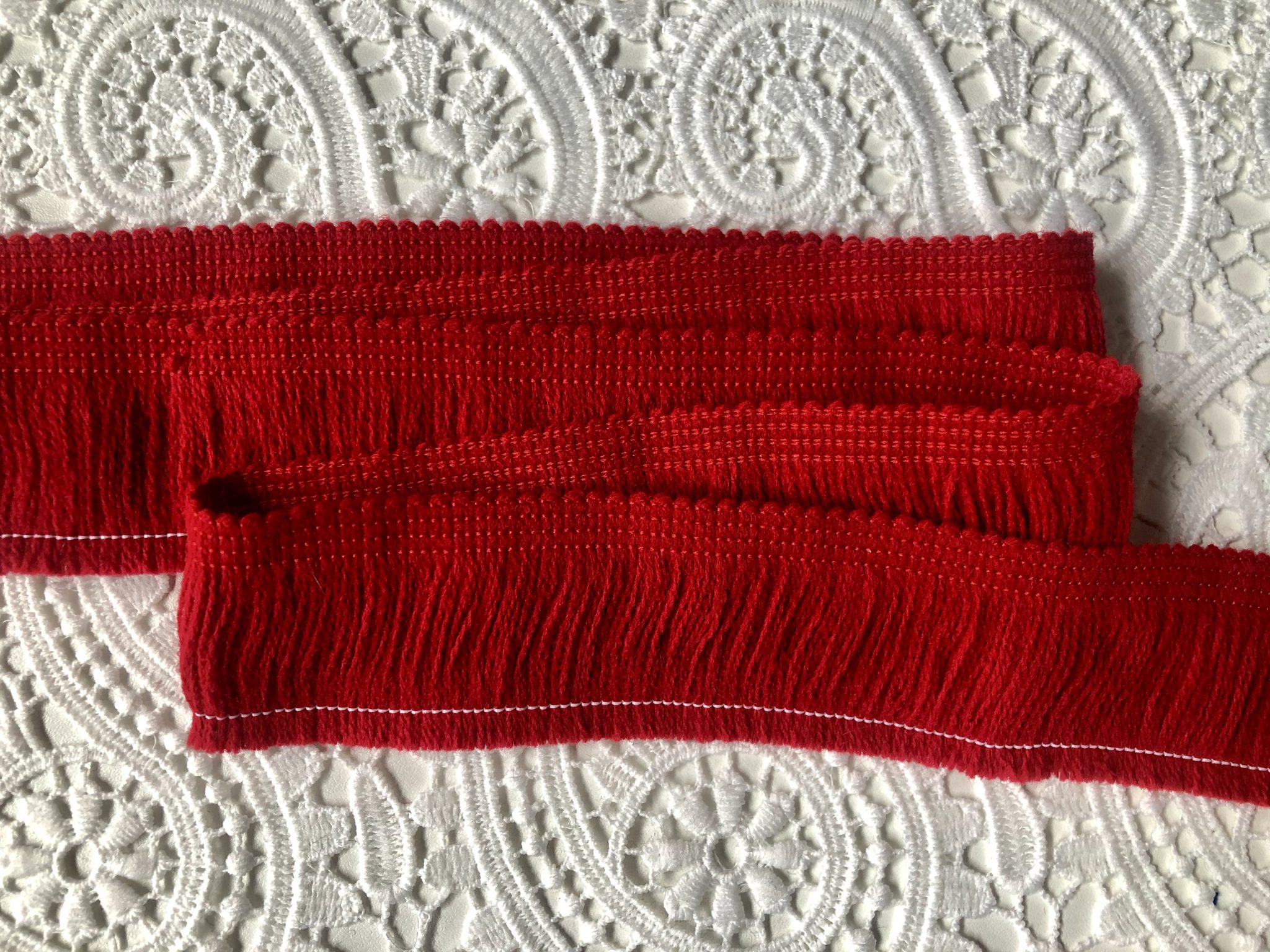 RED - Brush Fringe Tassels Textile Cut Pillow Trimming, Piping, Cushion ...