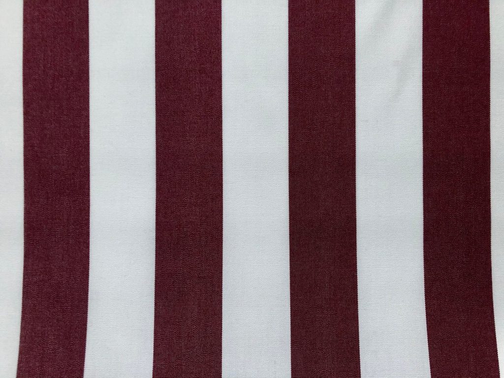 Burgundy & White Striped DRALON Outdoor Fabric Acrylic Teflon ...