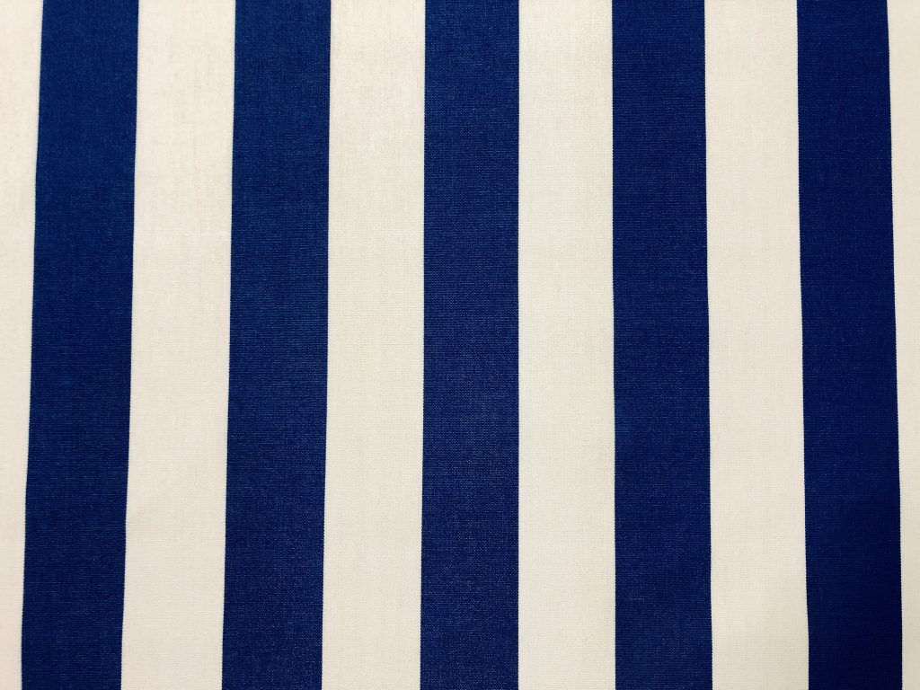 Royal Blue & White Striped DRALON Outdoor Fabric Acrylic Teflon ...