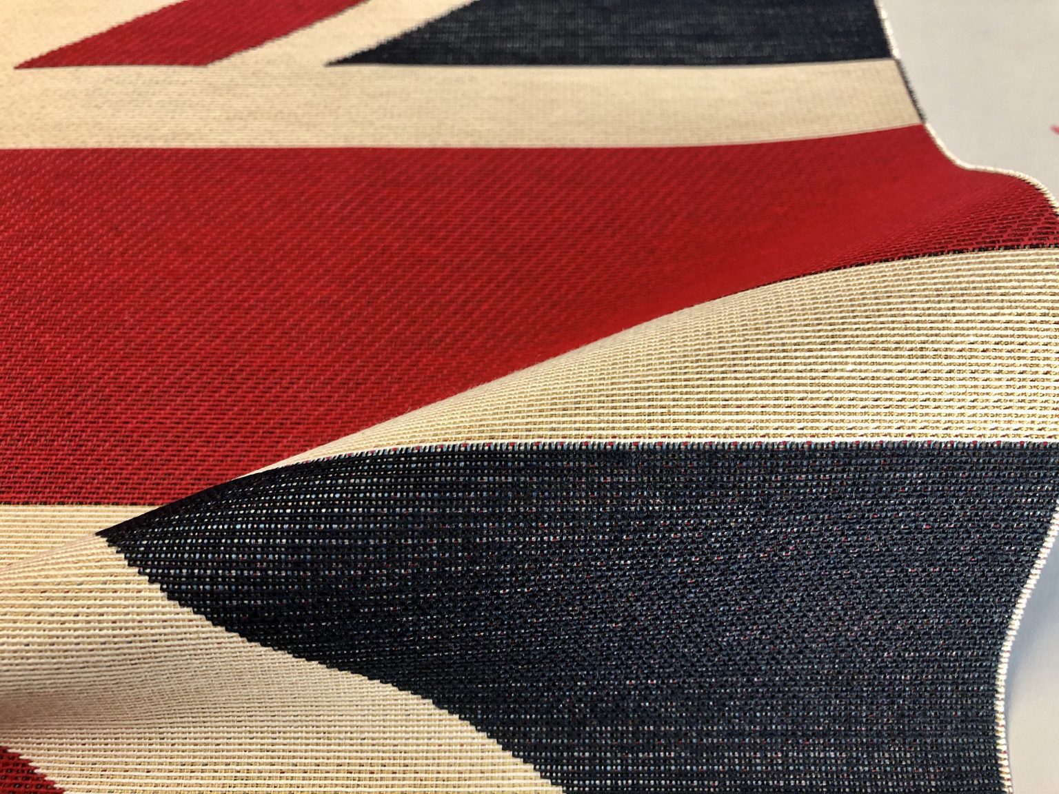 MEDIUM Union Jack Flag Retro Linen Look Heavy Jacquard Gobelin ...