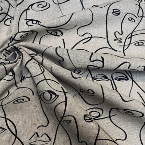 Picasso Faces Digitally Printed Fabric Furnishing Curtain Upholstery ...