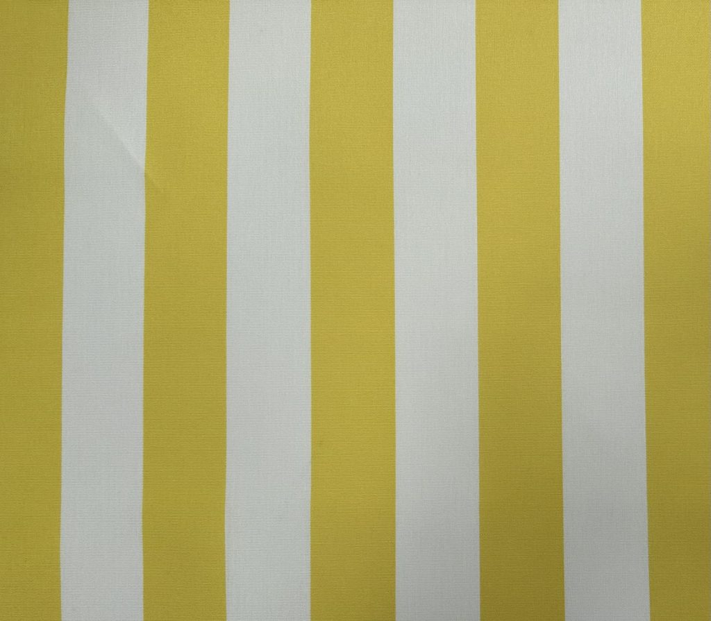 Yellow & White Striped DRALON Outdoor Fabric Acrylic Teflon Waterproof ...
