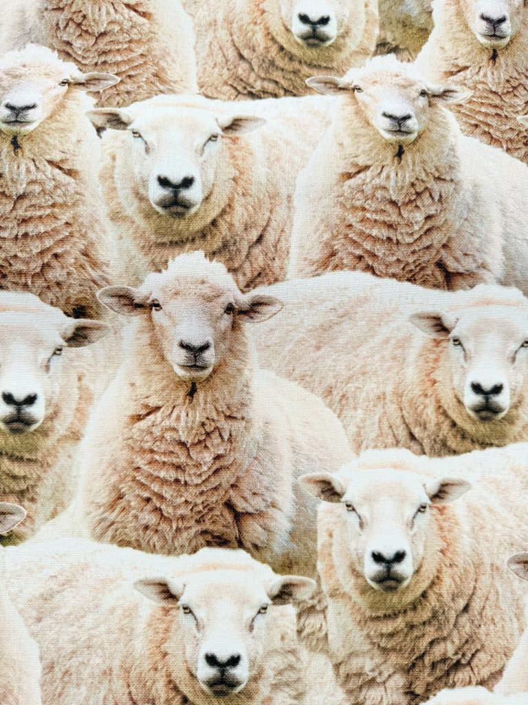 Sheep Flock Print Fabric – Farm Animal Home Decor Upholstery Curtains ...