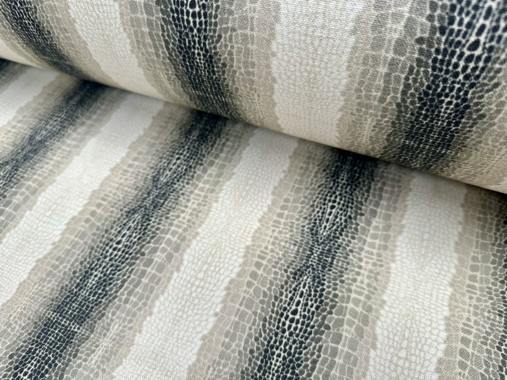 Beige Snake Skin Digital Print Fabric – Striped Python Animal Design ...